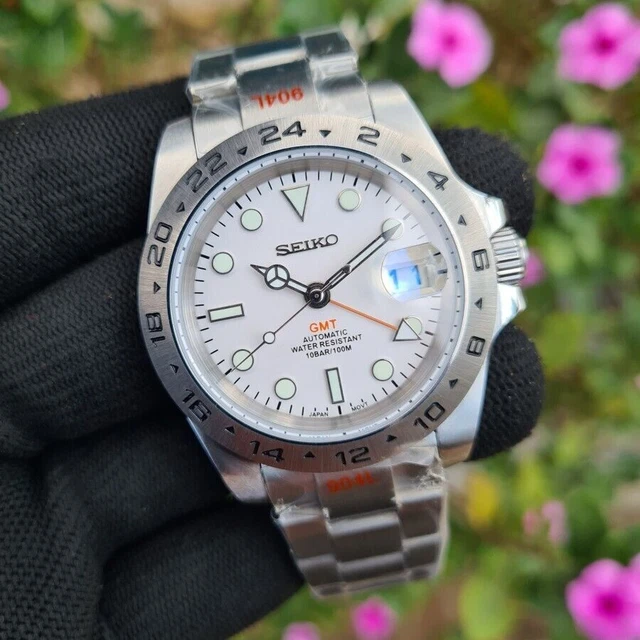 CUSTOM BUILD UHR Mod White Explorer GMT Automatik Kal. NH34 EUR 439,38 ...