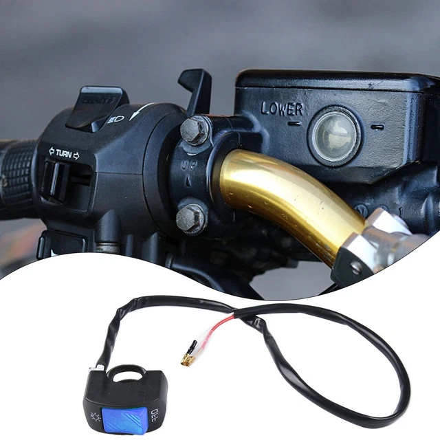 BLUE MOTORCYCLE LIGHT Switch Handlebar Mount Easy Installation ...