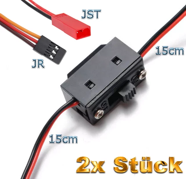 2X AN/AUS SCHALTERKABEL JR Stecker JST Buchse Schalter Powerschalter ...