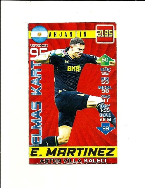 CARTA CALCIO 2024 Süper Final - E. Martinez - Aston Villa - stampata in ...