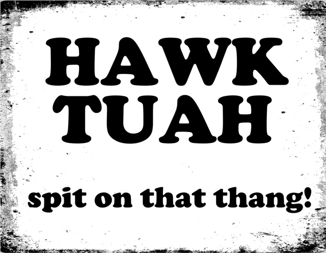 HAWK TUAH SPIT On That Thang thing Meme Viral Funny Man Cave Metal ...