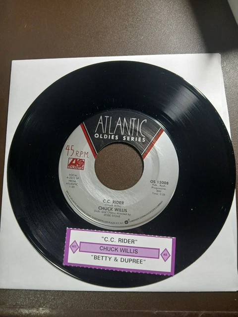 CHUCK WILLIS C.C. Rider / Betty And Dupree 45 Vinyl Record w/Title ...