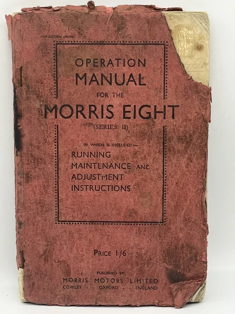 ORIGINAL 1937 MORRIS Eight Series II car owners Operation manual Book ...