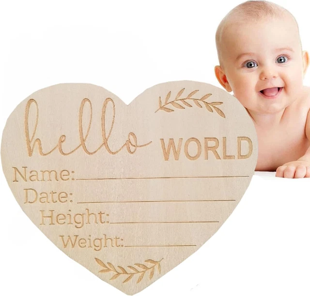 WOODEN BABY ANNOUNCEMENT Sign, Newborn Baby Announcement Sign, 5.9 Inch ...