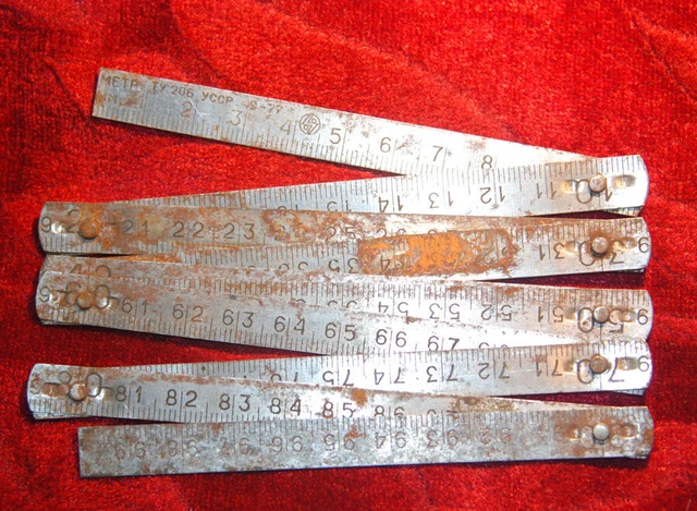RÈGLE PLIANTE 100CM/1M Mètre Vintage Soviétique Métal Années 70 EUR 13 ...