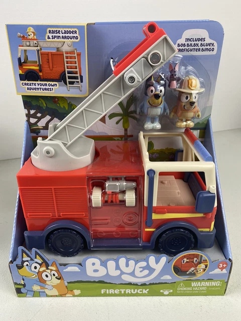 BLUEY FIRETRUCK WITH Firefighter Bingo & Bluey Figures BRAND NEW (T26 ...