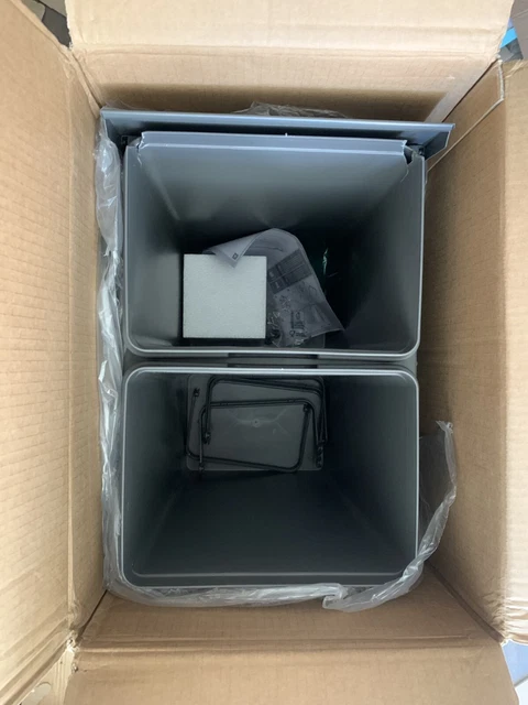 HAFELE WASTE BOSS Duo Pull-Out Kitchen Bin Anthracite Grey 2 X 32Ltr ...