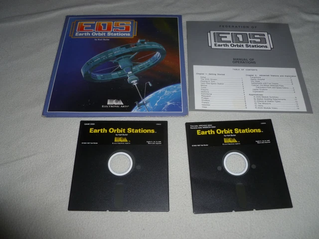 EOS EARTH ORBIT STATIONS APPLE II+ IIe IIc GAME ELECTRONIC ARTS KARL ...