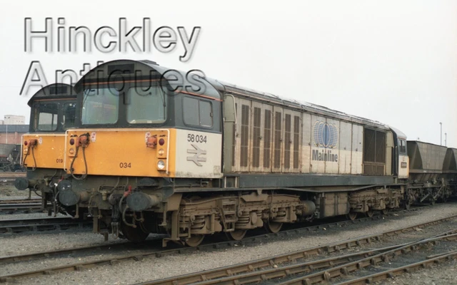 35MM NEGATIVE BRITISH Railway Diesel Freight Loco Class 58 58034 at ...