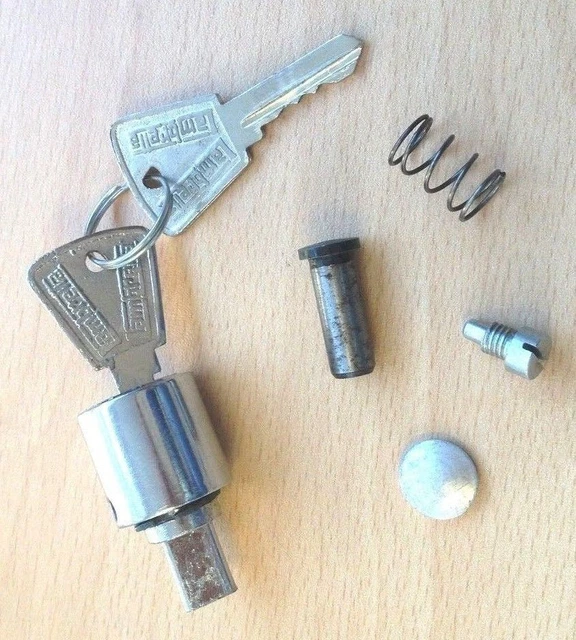 LAMBRETTA GP LI Sx Tv Steering Lock Chrome Locking Pin Spring Grub Set ...