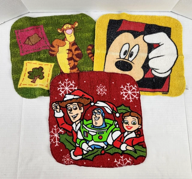 DISNEY WASH CLOTHS Toy Story Tigger Mickey Mouse Lot of 3 Multicolor £ ...