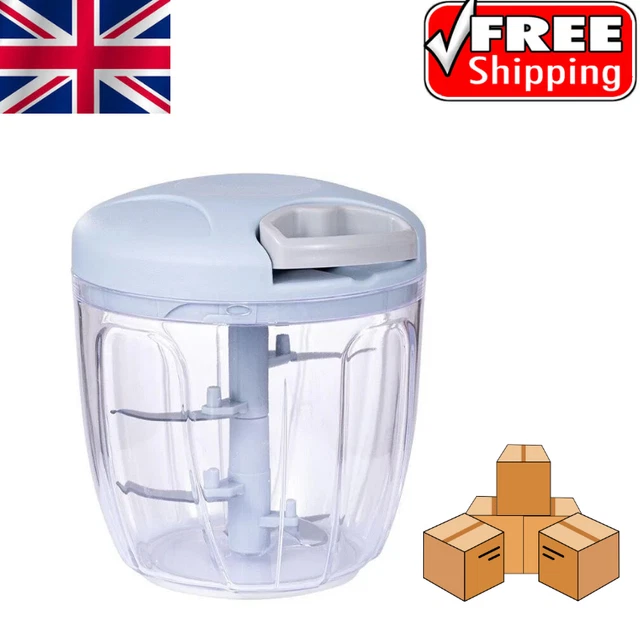 PULL STRING HAND Chopper Manual Food Processor To Slice Blue900ml £5.99 ...