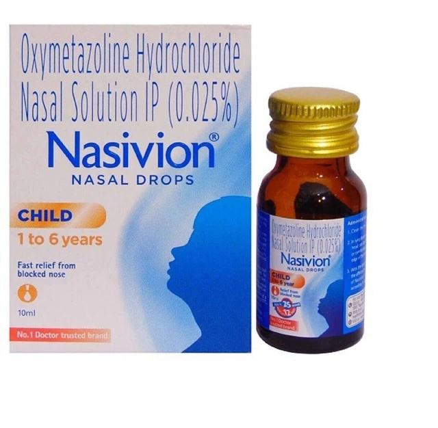 GOTAS NASALES PARA niños pediátricos Nasivion 0,025 % alivio rápido de ...