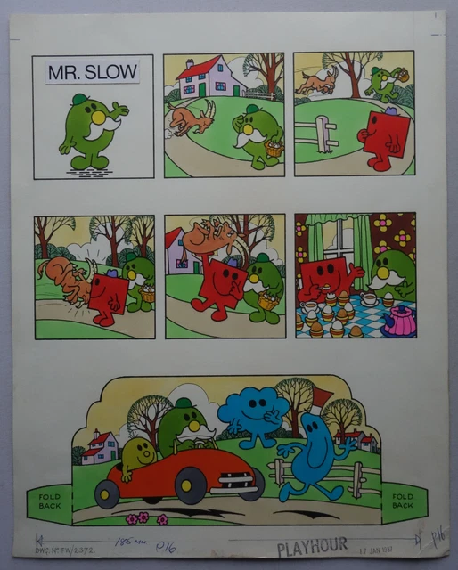 MR. SLOW MR. MEN Original Comic Artwork from Playhour 1987 £29.99 ...