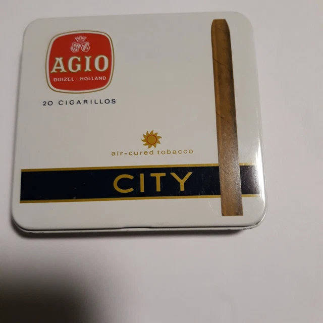 BOX CIGARS AGIO, alte Blechdose Agio City, cigars, Holland,9.0×8.0×1 ...