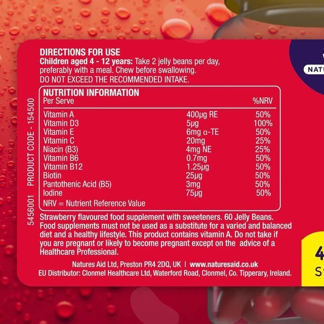 NATURES AID MINI Drops Jelly Beans Multivitamin 60 beans £9.98 ...