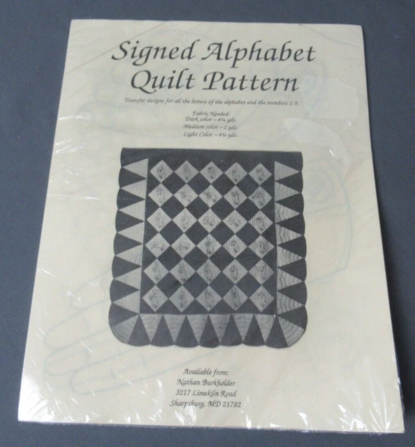 NEW SIGN LANGUAGE Alphabet Quilt Pattern Transfer Designs - Letters ...