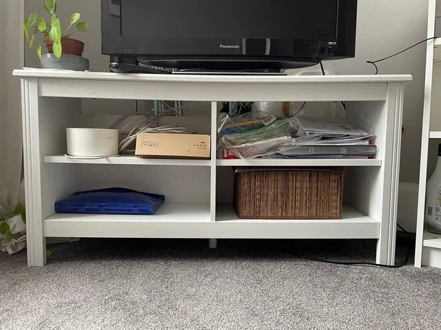 IKEA BRUSALI TV Stand / TV Bench, white 120x36x62cm £25.00 - PicClick UK