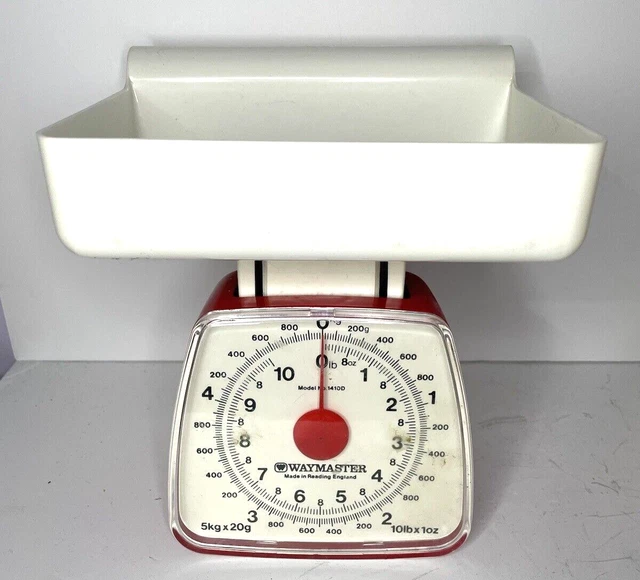 VINTAGE WAYMASTER KITCHEN Scales 1970's Red & White Weighing Scales ...