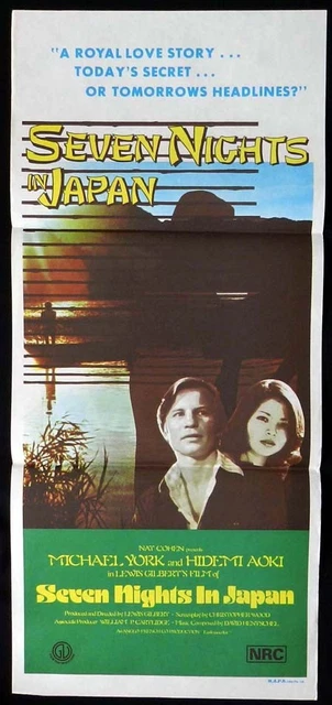 SEVEN NIGHTS IN JAPAN Original Daybill Movie Poster Michael York Hidemi ...