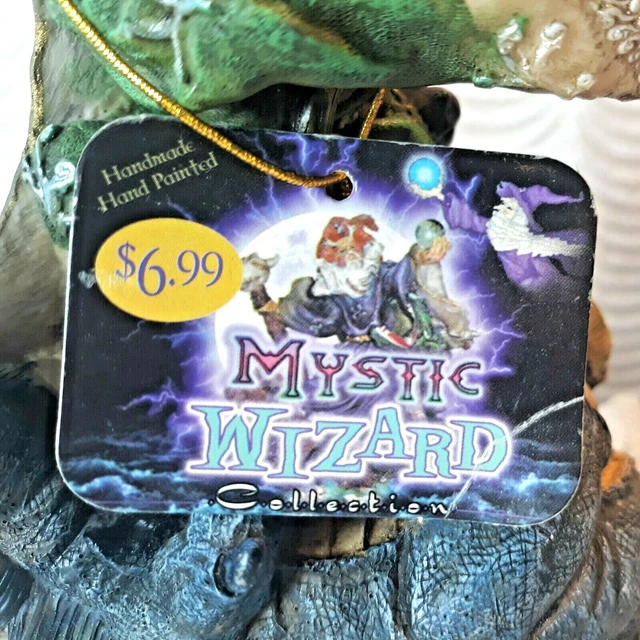 VTG MYSTICAL WIZARD 3D Wizard Fighting Dragon Resin Statue Fantasy ...