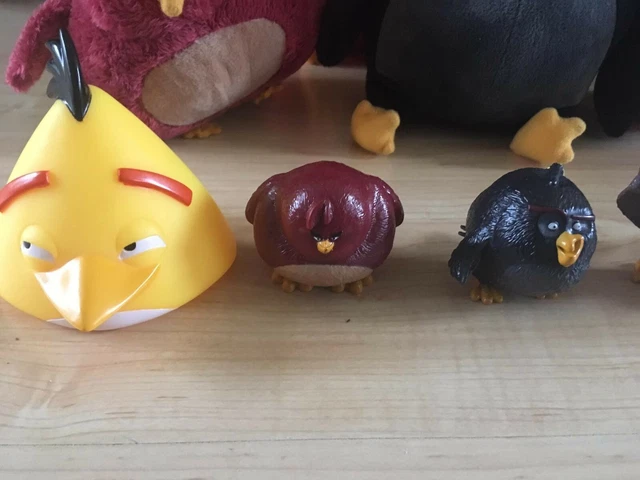 ANGRY BIRDS MOVIE Toy Lot Talking Red Plush Bomb Terence "6 Clip On ...