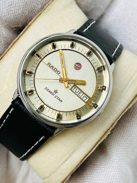 ORIGINAL RADO SILVER star 36mm/17 Jewels Automatic Mens Wrist Watch £ ...