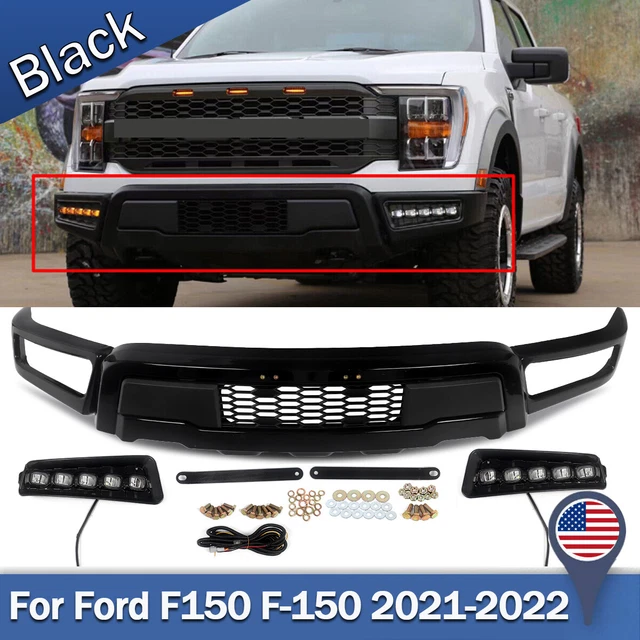 STEEL FRONT BUMPER Assembly Kit w/ LED DRL For Ford 2021 2022 F-150 ...