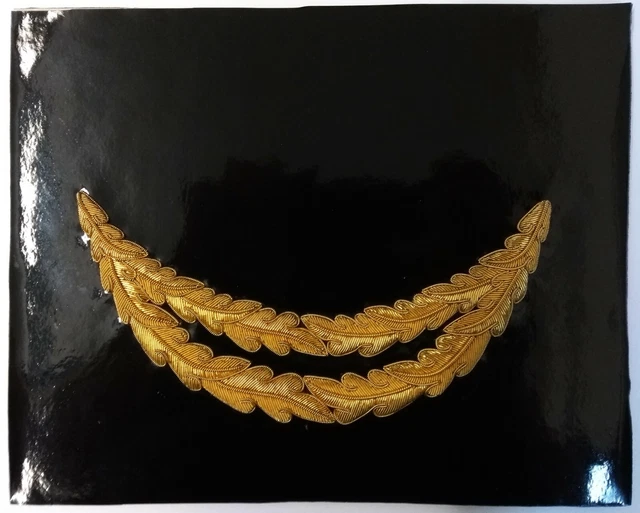 GENUINE BRITISH MADE 2 Row Officers "Scrambled Egg" Oak Leaf Decoration ...