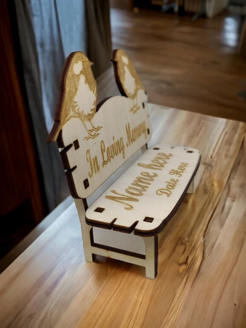 IN LOVING MEMORY gift memorial plaque bench for loved ones Robins ...