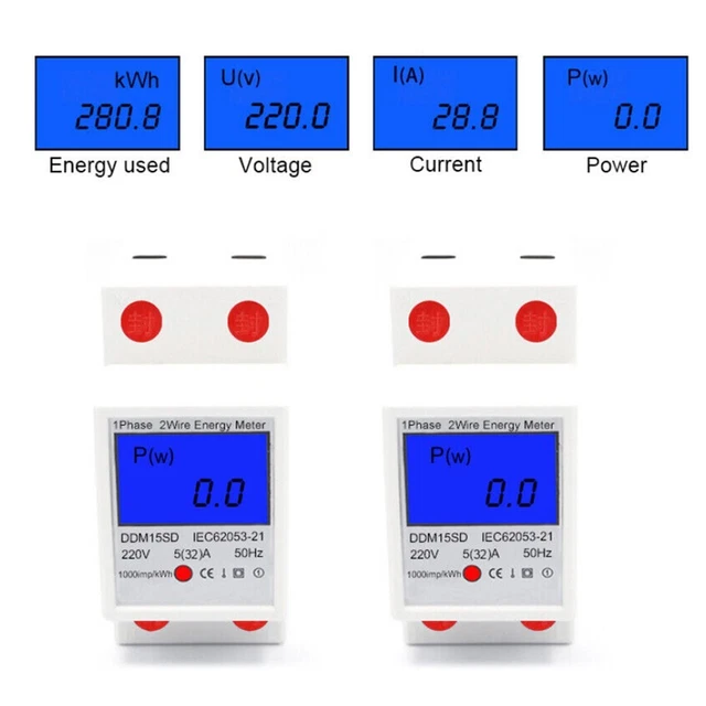USEFUL POWER COUNTER AC Counter 5-32A/5-80A 230VAC Accessories DDM15SD ...