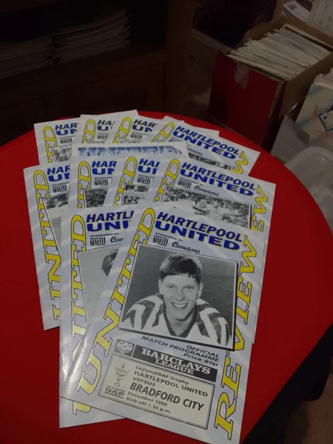 HARTLEPOOL UNITED 1990/1991 Home Football Programme Collection (Bulk ...