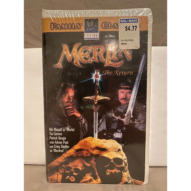MERLIN THE RETURN VHS Movie Family Classics Rik Mayall 2000 Adrian Paul ...