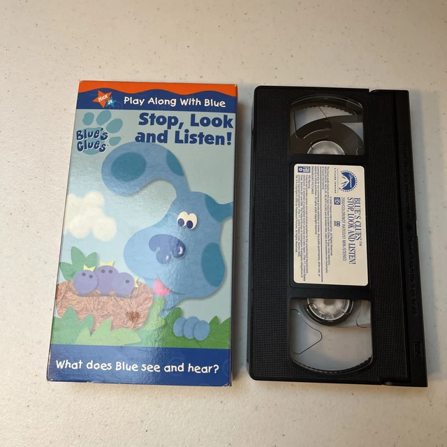 BLUE'S CLUES STOP, Look and Listen! VHS Tape 2000 Nick Jr Nickelodeon ...