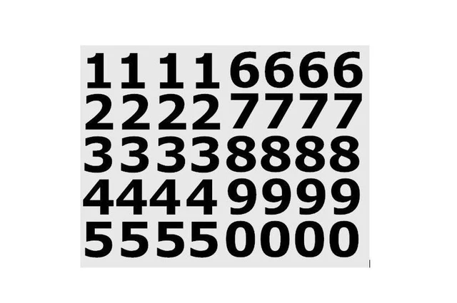 40 NUMBERS STICKERS Vinyl Black Gloss Decals 30mm High Car Mailboxes ...