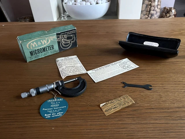 VINTAGE MOORE & Wright Sheffield Ltd M&W Micrometer N0 965 0-1" Or 0 ...