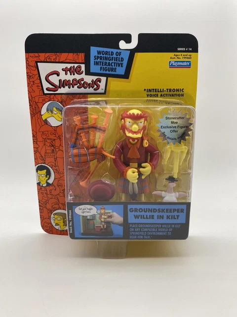 THE SIMPSONS 2003 Groundskeeper Willie in Kilt Playmates Action Figure ...