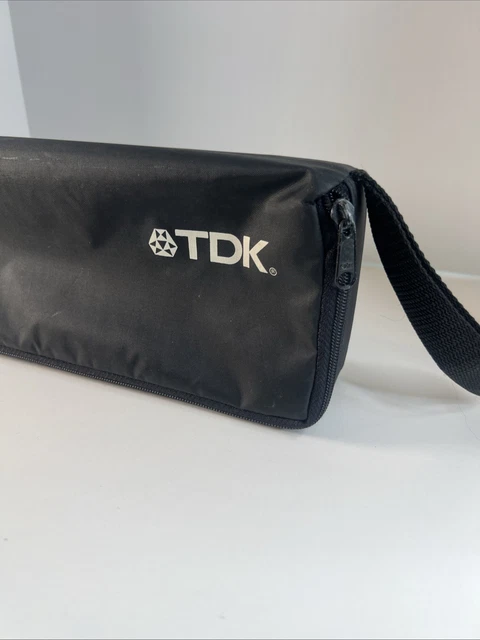 VINTAGE 1980S TDK 15 Cassette Tape Plastic Storage Holder Soft Carrying ...