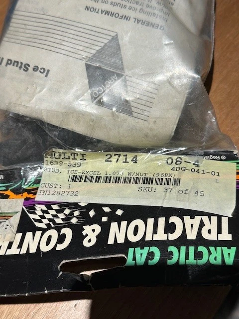 ARCTIC CAT SNOWMOBILE Ice-Excel Stud 96 Pack 1.075 W/nut 1639-539 NOS ...