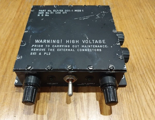 EX-MOD LYNX AIRCRAFT Helicopter Cockpit ELP Pilot Control Unit ELP/53 ...