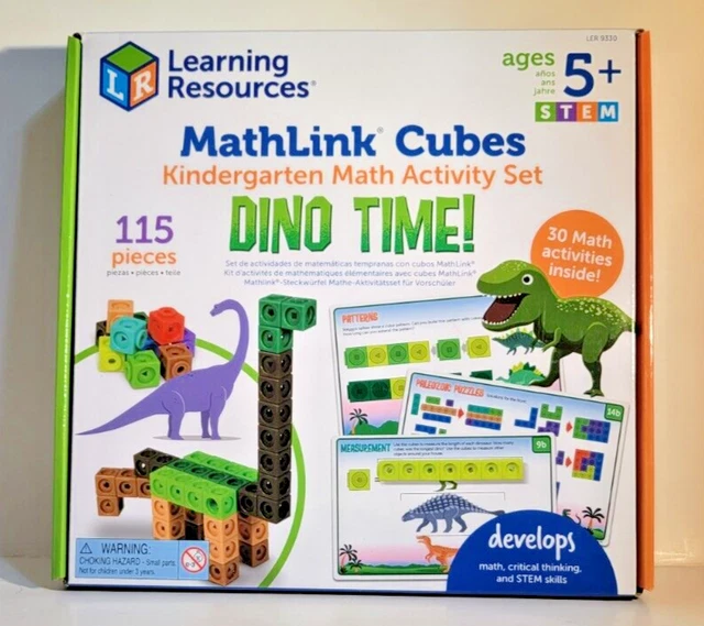 LEARNING RESOURCES MATHLINK Cubes Kindergarten Math Activity Set: Dino ...