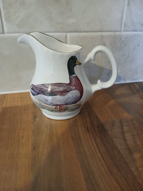 VINTAGE STAFFORDSHIRE PITCHER Jug Crown Burslem Handpainted Ducks ...