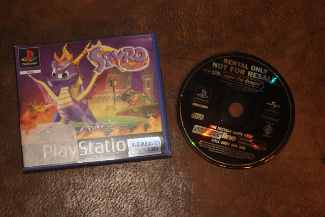 SPYRO THE DRAGON PS1 Game Blockbuster Rental Not For Resale Clam Case ...