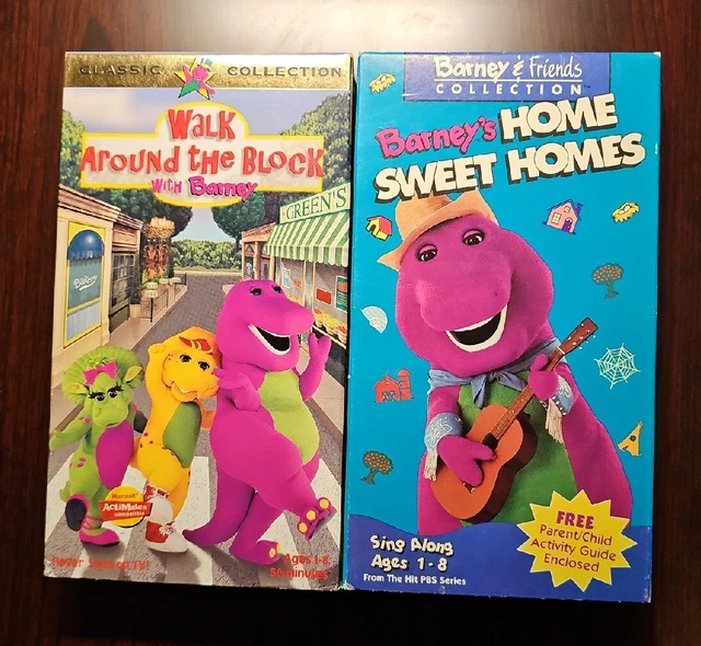 BARNEY WALK AROUND the Block and Home Sweet Home VHS VCR Tapes £17.58 ...