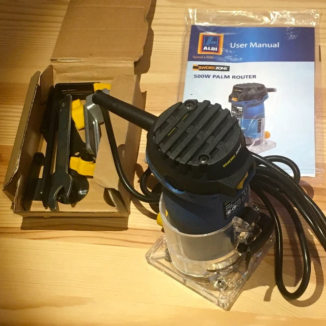 ALDI WORKZONE 500W Palm Router - new but has broken depth control sleeve £17.00 - PicClick UK