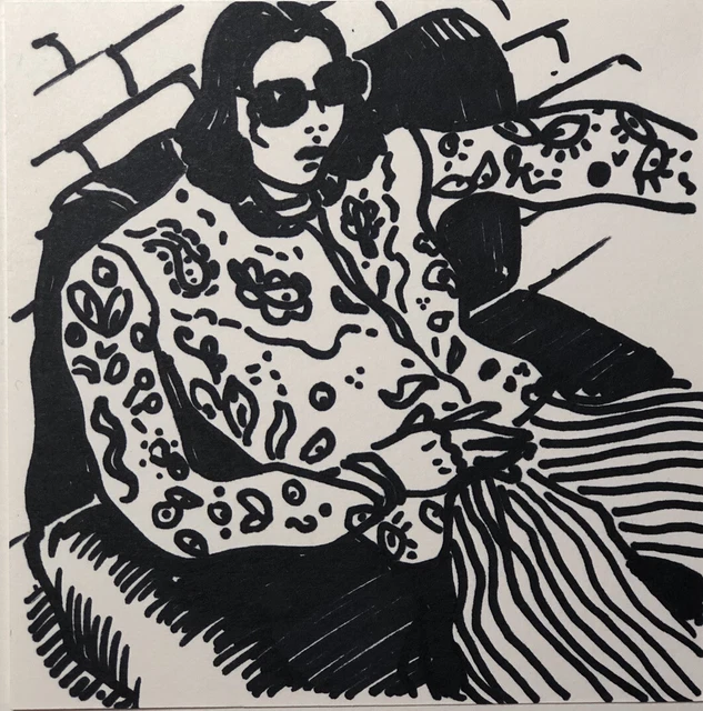 RAMÓN - ORIGINAL Black Ink Drawing by Rosa Granados (2012) - 14.5x14 ...