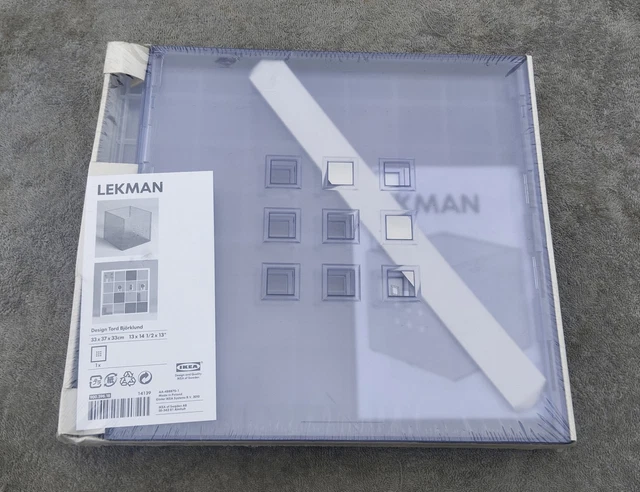 IKEA LEKMAN CLEAR Purple Storage Organizer Box Bin 33 x 33 x 37cm ...
