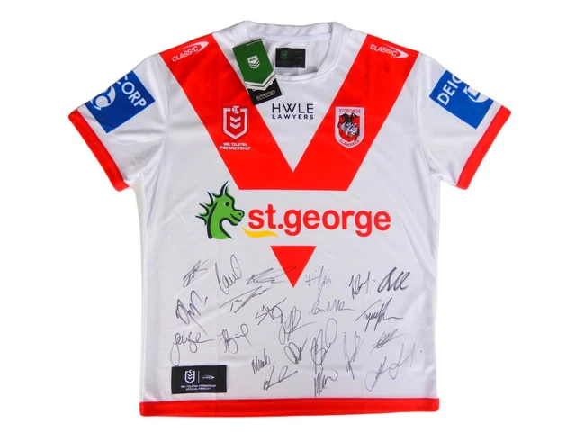 SIGNED 2024 ST George Illawarra Dragons NRL Rugby League Home Jersey ...