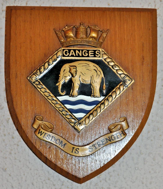 HMS GANGES WALL shield plaque crest Royal Navy RN £32.00 - PicClick UK