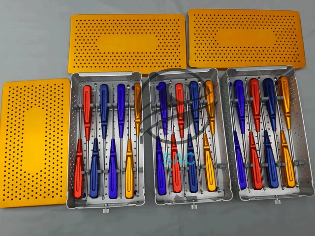 VOLKMANN BONE CURETTE Instrument Colors Boxes 24 PCS Spine Surgical ...